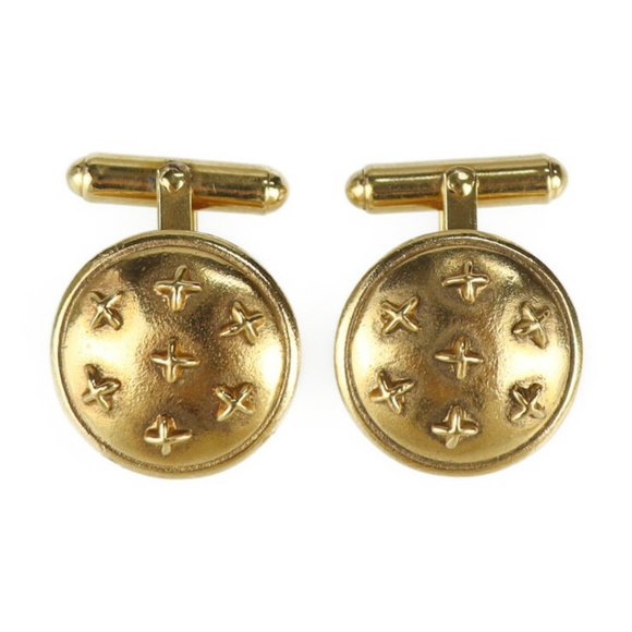 CHANEL | Jewelry | Chanel Chanel Cufflinks Metal Gold Vintage Circle ...